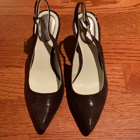 Calvin Klein | Shoes | Calvin Klein 2 2 Inch Slingback Brown | Poshmark
